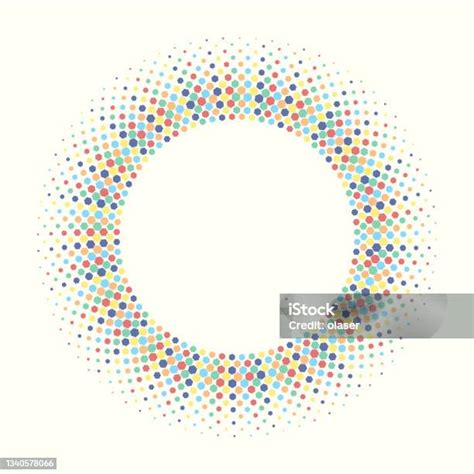 원형 모양의 다채로운 육각형 복사 공간 주변의 방사형 크기 그라데이션 개념에 대한 스톡 벡터 아트 및 기타 이미지 개념 기하 도형 다중 색상 Istock