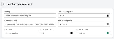 location popup setup in wholesale hero and b2b pricing app