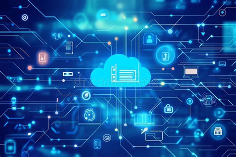 Illustration Of A Digital System With Interconnected Devices And Cloud