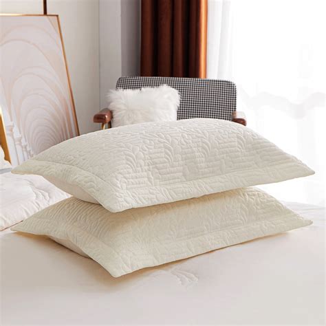 Set Of 2 Pillow Shams King Size Floral Quilted Perfect For Bedding