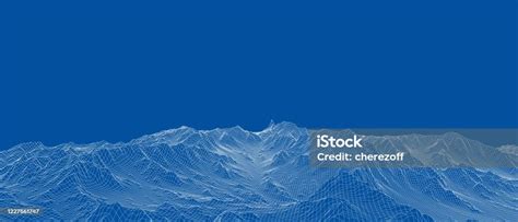 추상 3d 와이어 프레임 풍경입니다 청사진 스타일 산에 대한 스톡 벡터 아트 및 기타 이미지 산 와이어 프레임 모델 0명 Istock