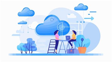 Young Woman Downloading Data From Cloud Premium Ai Generated Vector