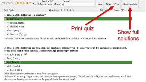 The Self Grading Quiz Essential Chemistry Guide