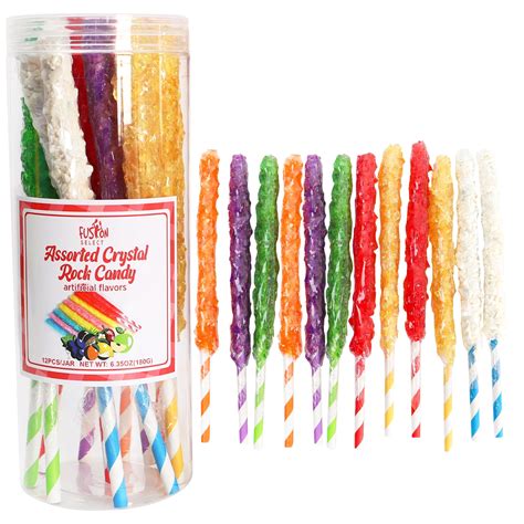 Fusion Select Crystal Rock Candy Sticks 12 Assorted Individually