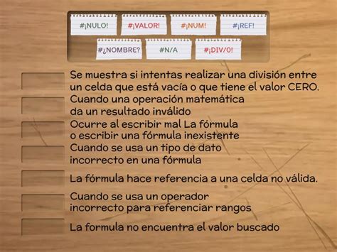 Errores Excel Une Las Parejas