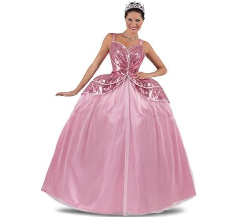 Disfraz De Princesa Encantadora Rosa Con Enagua Para Mujer