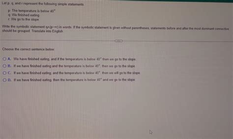 solved let p q and r represent the following simple