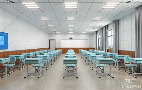 现代小学教室3d模型下载【id 1125577813】 知末3d模型网