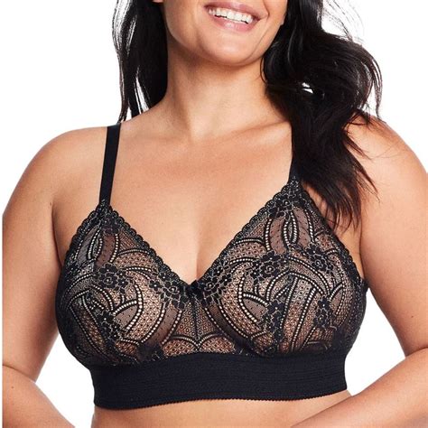 Gramercy Luxe Lace Bralette Black Glamorise Rubenesque Lingerie