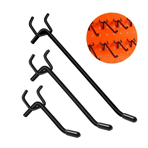 Dualshine 60pcs Black Pegboard Hooks 246 Inch Pegboard Wall Hook