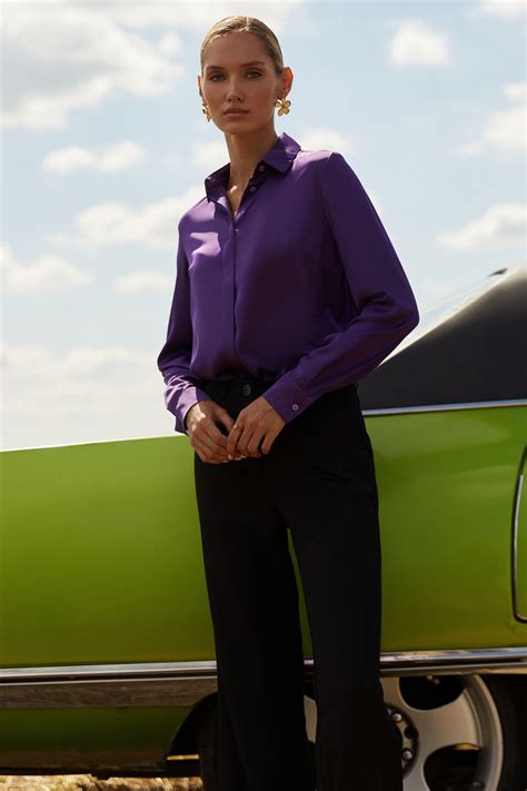 Блуза искусственный шелк фиолетовая Vovk