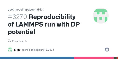 Reproducibility Of Lammps Run With Dp Potential · Issue 3270