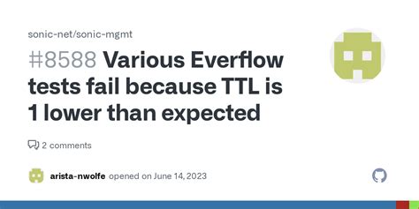 Various Everflow Tests Fail Because Ttl Is 1 Lower Than Expected · Issue 8588 · Sonic Netsonic