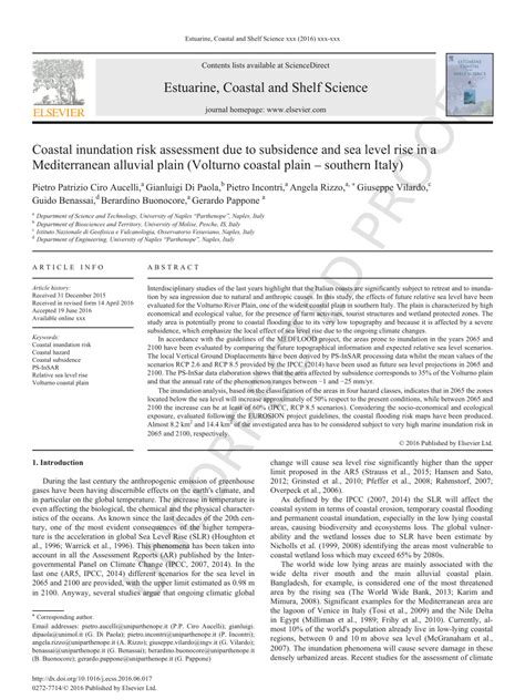 Pdf Coastal Inundation Risk Assessment Due To Subsidence And Sea