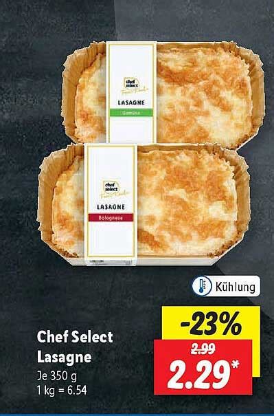 Chef Select Lasagne Angebot Bei Lidl