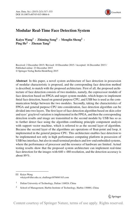 Modular Real Time Face Detection System Request Pdf