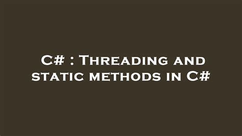 C Threading Basics At Hayden Seton Blog