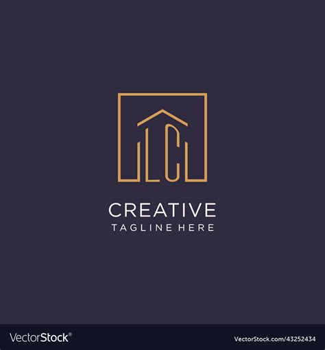 Lc Initial Square Logo Design Modern And Luxury Vector Image