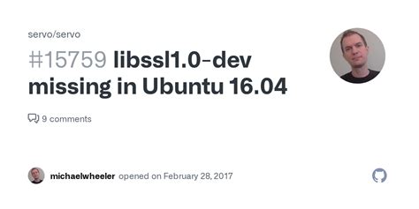 Libssl10 Dev Missing In Ubuntu 1604 · Issue 15759 · Servoservo · Github