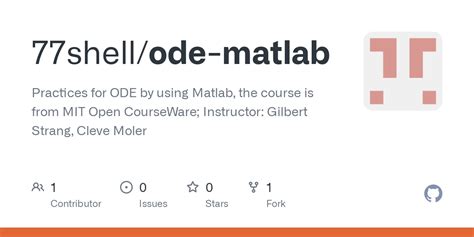 Github 77shellode Matlab Practices For Ode By Using Matlab The Course Is From Mit Open