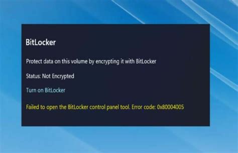 Hướng Dẫn Sửa Lỗi Failed To Open Bitlocker Control Panel Tool Trên