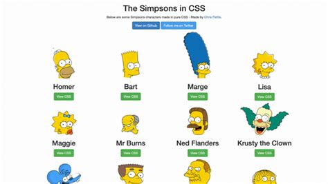 The Simpsons In Css Simpsons Css Library