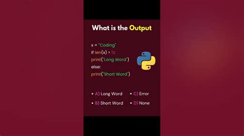 Whats The Output Programming Python Pythontutorial Viralshort Youtube