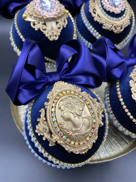Navy Blue Christmas Baubles Dark Blue Xmas Balls Indigo Tree Etsy Blue Christmas Ornaments