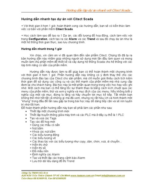 Citectscada Quickstart1h Vietnamese Pdf