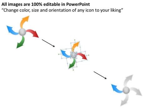Diverging Process Arrow Chart 4 Steps Cycle Diagram Free PowerPoint Templates Free
