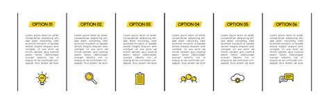 6가지 옵션이 있는 비즈니스 인포그래픽 미니멀리스트 다이어그램 벡터 0명에 대한 스톡 벡터 아트 및 기타 이미지 0명 6