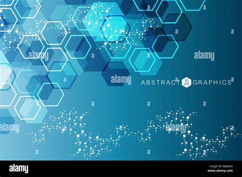 Hexagonal Abstract Background Big Data Visualization Global Network Connection Medical