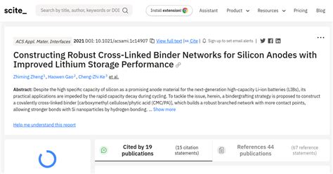 Constructing Robust Cross Linked Binder Networks For Silicon Anodes