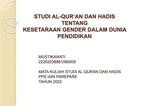 Materi Konsep Gender Seks Dan Kesetaraan Gender Sig 2022 Ppt