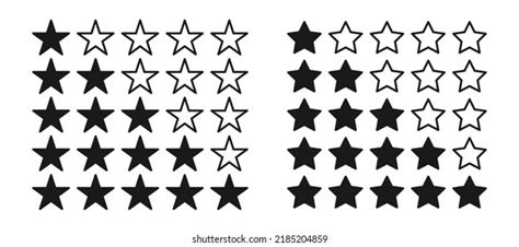five stars rating outline rating stars stock vector royalty free