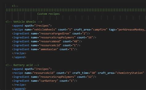 Tumedens Xml Recipes 7 Days To Die Mods