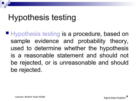 Chapter One Hypothesis Significance Testing Ppt