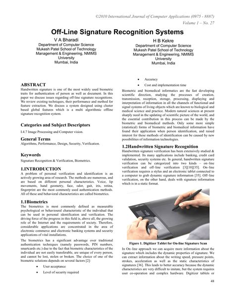 Pdf Off Line Signature Recognition Systems