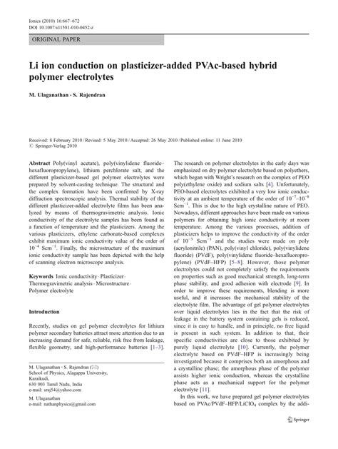 Pdf Li Ion Conducting Gel Polymer Electrolytes Based On Polyvinyl