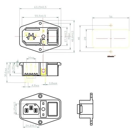 IEC Panel Connectors AC Power Connectors Micros