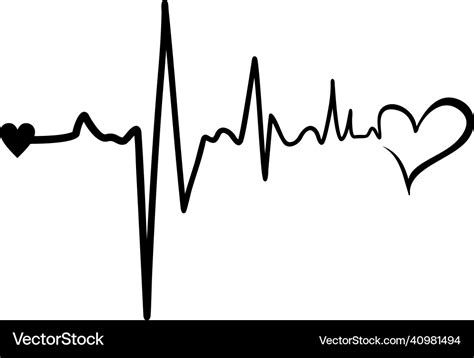 Heart Rate Black And White Royalty Free Vector Image