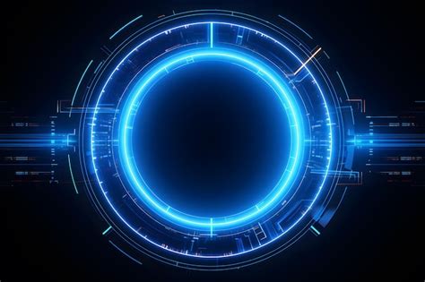 Premium Photo Technology Futuristic Circle Background Digital Network Connection Blue Light