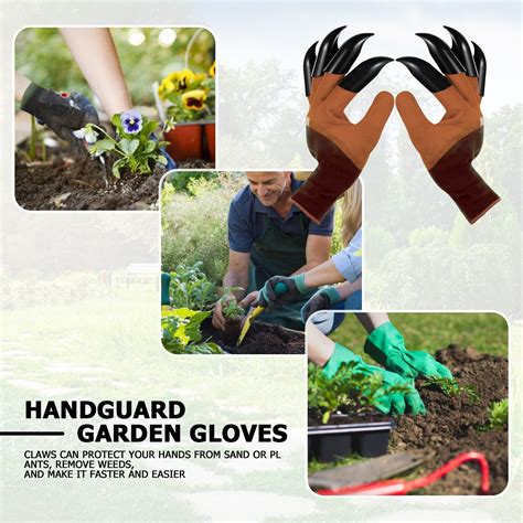 1 Pair Garden Gloves With Claws Breathable And Wat Vicedeal