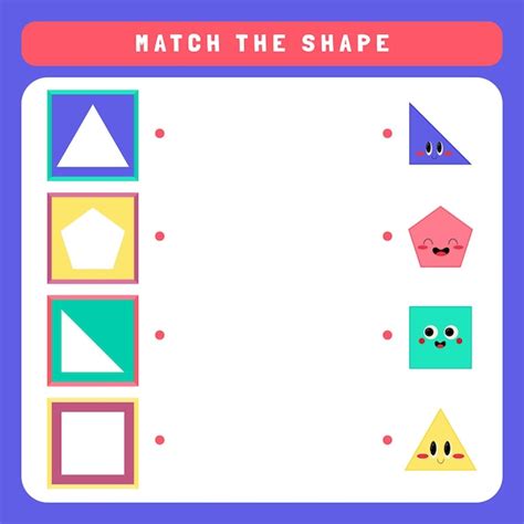 Premium Vector Match The Shapes Worksheet