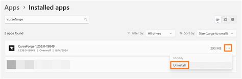 Uninstalling Curseforge Standalone Curseforge Support