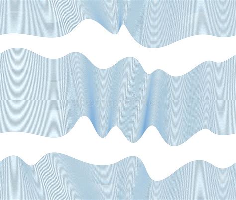 Artistic Vector Seamless Pattern With Stylized Waves Blue Color Curve Lines Abstract Repeat