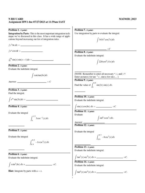Mat1b1 Webwork1 Questions Pdf Functions And Mappings