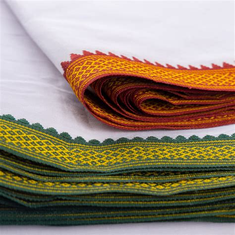 Cotton Dhoti Vesti Mundu White Color 36 Meters Length With Colored