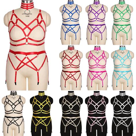 Harness Fashion Women Sexy Lingerie Cage Bra Gothic Garter Belt