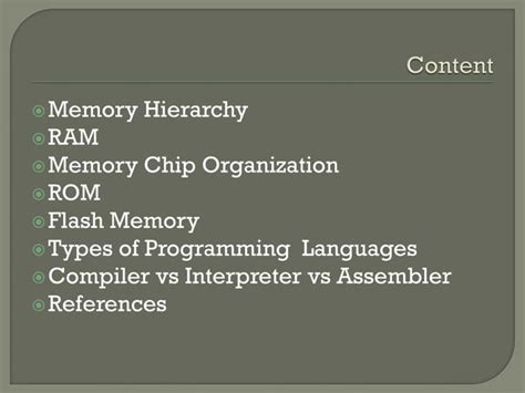 Computer Memory Types Of Programming Languages Ppt